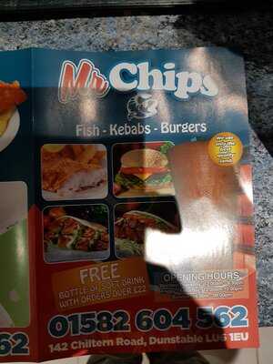 Mr Chips, Dunstable - 142 Chiltern Road - Menu and Prices