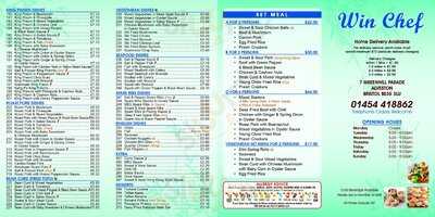 Win Chef, Alveston - 7 Greenhill Road - Menu and Prices